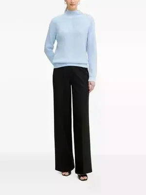 MORGAN Heart Button Mock Neck Sweater - Blue