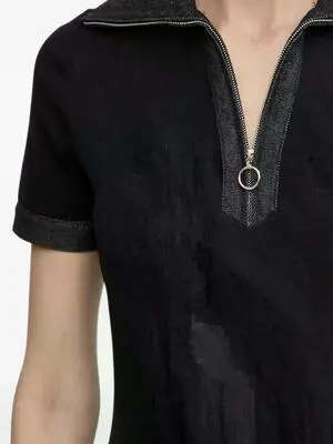MORGAN Zip-up Short-sleeve Mini Dress
