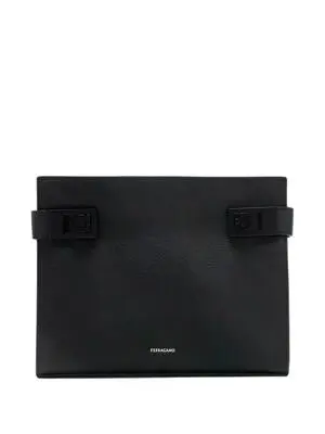 FERRAGAMO Pouch With Hug Buckle - Black