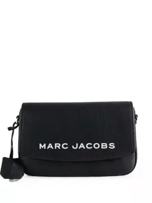 Marc Jacobs Logo-print Pebbled Leather Shoulder Bag - Black