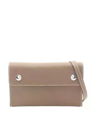 Hermès 2025 Epsom Hermesnap Wallet Crossbody Bag - Brown