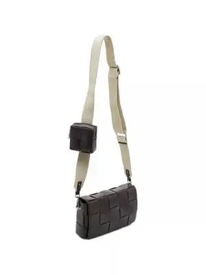 Bottega Veneta Cassette Intrecciato Crossbody Bag - Brown