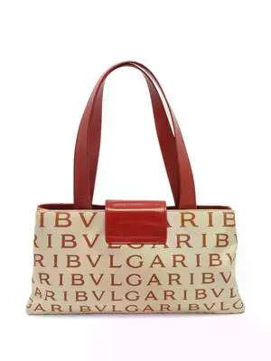 BVLGARI Logomania Calf-leather-trim Tote Bag
