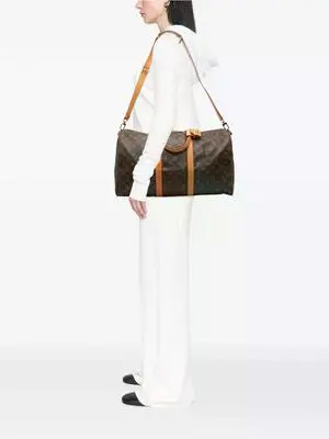 LOUIS VUITTON 1990 Monogram Keepall Bandouliere 50 Travel Bag - Brown