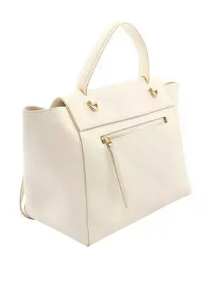 Celine Mini Grained Calfskin Belt Bag Satchel - White