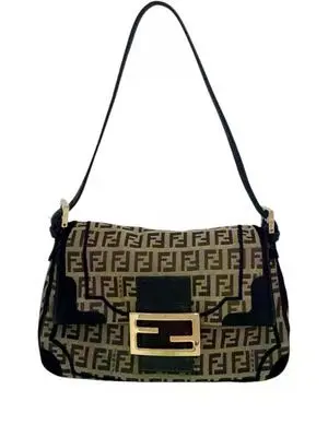 Fendi 2000-2010 Zucchino Canvas Shoulder Bag - Neutrals