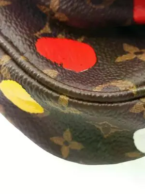 LOUIS VUITTON 2023 Yayoi Kusama Monogram Painted Dots Multi Pochette Accessoires Satchel - Brown