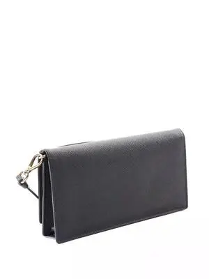 Prada 2013-2026 Saffiano Wallet On Strap Crossbody Bag - Black