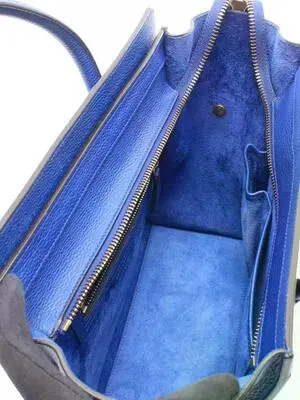 Celine 2010-2026 Micro Drummed Calfskin Luggage Tote Bag - Blue