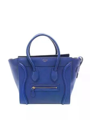 Celine 2010-2026 Micro Drummed Calfskin Luggage Tote Bag - Blue