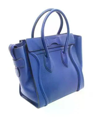 Celine Micro Drummed Calfskin Luggage Tote Bag - Blue