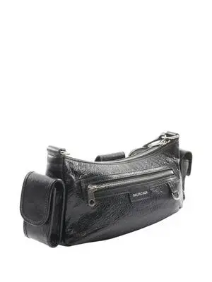 Balenciaga Small Lambskin Sling Bag Satchel - Black