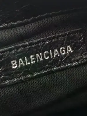 Balenciaga Small Lambskin Sling Bag Satchel - Black