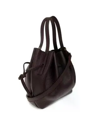Yuzefi Scallop Mini Leather Bucket Bag