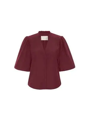 Brochu Walker The Marla Shirt With Gathered Shoulders And Bubble Sleeves