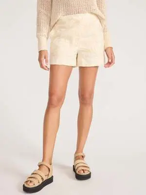 Brochu Walker The Kaia Embroidered Short - Ecru