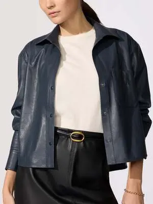 Brochu Walker Everyday Cropped Vegan Leather Shirt