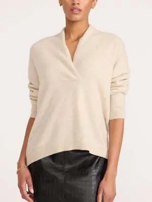 Brochu Walker The Siena Wrap Neck Cashmere Pullover