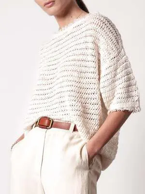 Brochu Walker The Simi Fringe Pullover - Natural