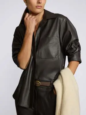 Brochu Walker Pia Vegan Leather Shirt - Timber