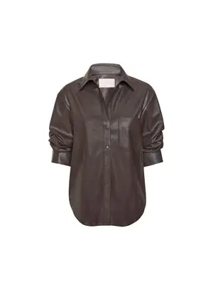 Brochu Walker Pia Vegan Leather Shirt - Timber
