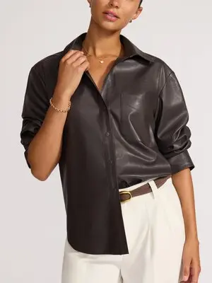 Brochu Walker Pia Vegan Leather Shirt - Timber