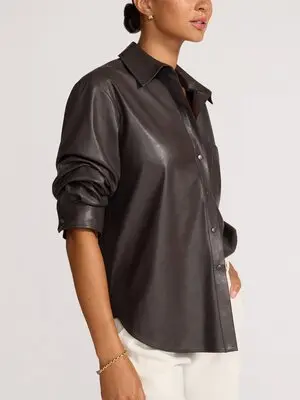Brochu Walker Pia Vegan Leather Shirt - Timber