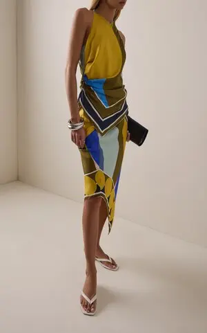Amir Taghi Silk Halter Neck Printed Top - Multi