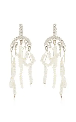 LEMAIRE Short Tassel Brass Glass Earrings