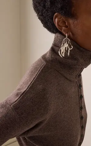 LEMAIRE Short Tassel Brass Glass Earrings