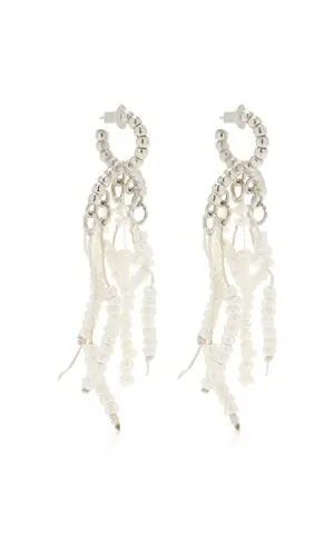 LEMAIRE Short Tassel Brass Glass Earrings