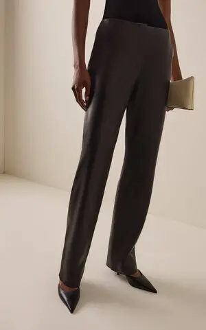 TOTEME Easy Leather Straight-leg Pants