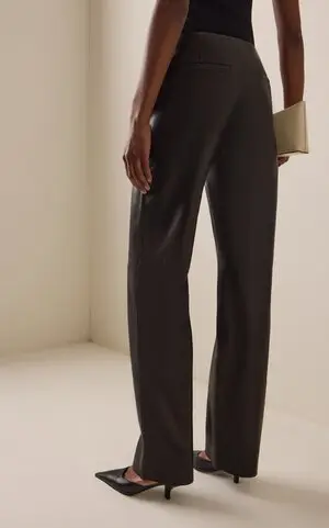 TOTEME Easy Leather Straight-leg Pants