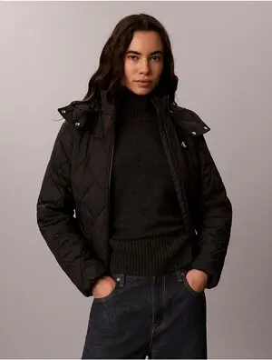 Calvin Klein Calvin Klein Quilted Hooded Puffer Jacket Black