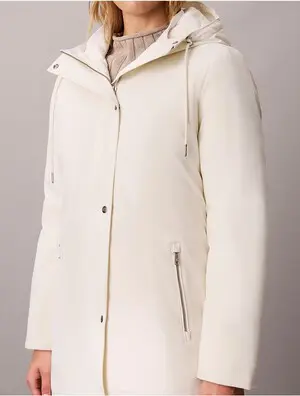 Calvin Klein Lightweight Mid Length Parka Jacket - Tofu