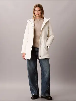 Calvin Klein Lightweight Mid Length Parka Jacket - Tofu
