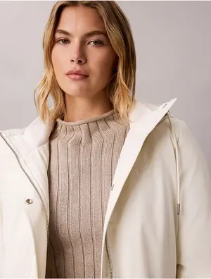 Calvin Klein Lightweight Mid Length Parka Jacket - Tofu