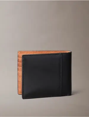 Calvin Klein Suede Monogram Bifold Wallet With Coin Pouch