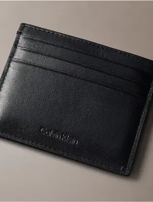 Calvin Klein Suede Monogram Card Case