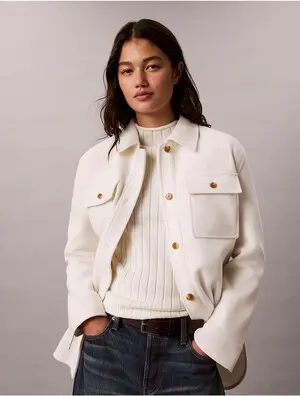Calvin Klein Faux Wool Shirt Jacket