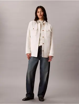 Calvin Klein Faux Wool Shirt Jacket