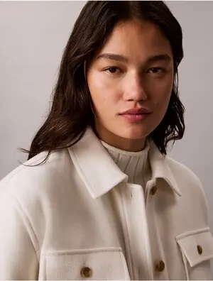 Calvin Klein Faux Wool Shirt Jacket