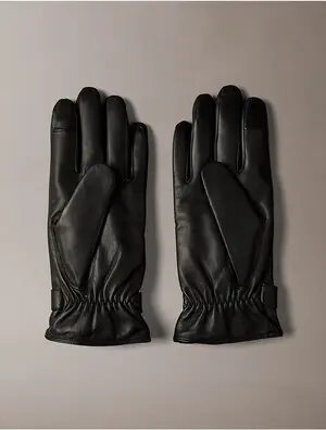 Calvin Klein Smooth Leather Strap Gloves