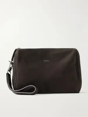 Zegna Leather Pouch - Brown