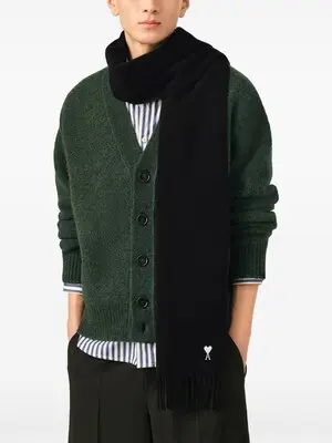 AMI Paris De Coeur Wool Scarf