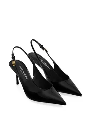 Dolce & Gabbana Patent Leather Slingback Pumps - Black
