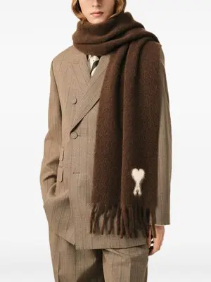 AMI Paris De Coeur Wool Scarf