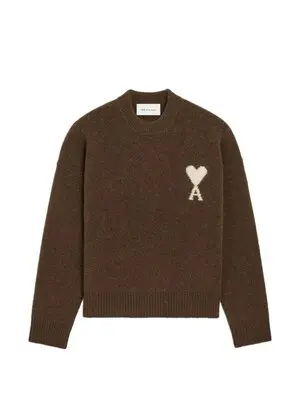 AMI Paris De Coeur Wool Crewneck Sweater
