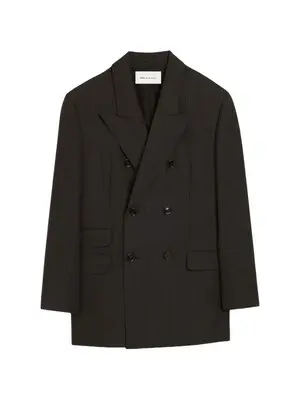 AMI Paris Wool Double-breasted Blazer With Pinstripes