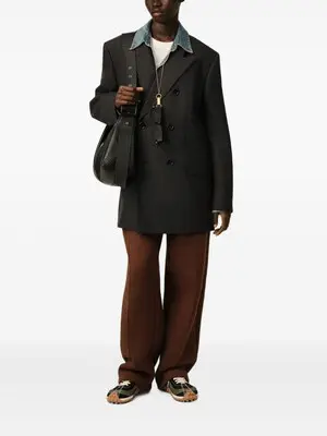 AMI Paris Wool Double-breasted Blazer With Pinstripes